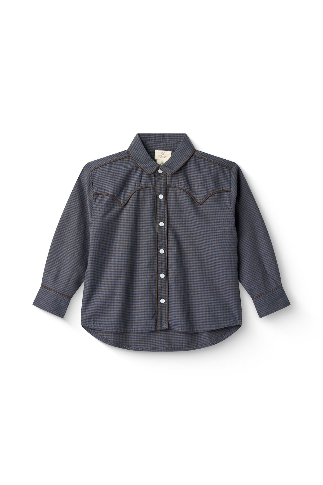 CHECKERED COWBOY SHIRT - BROWN BLUE CHECK COMB – COPENHAGEN COLORS COM