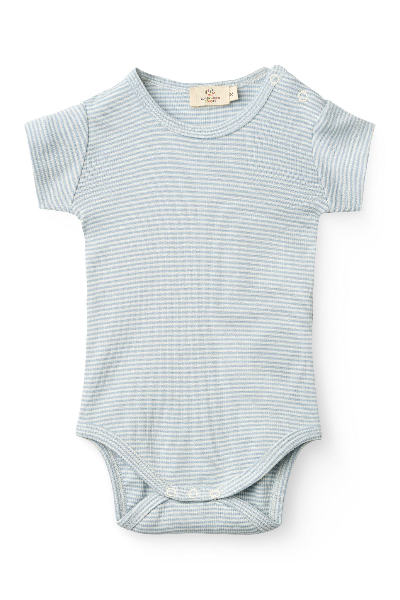 STRIPE MODAL RIB SS BODY - DUSTY BLUE STRIPE – COPENHAGEN COLORS COM